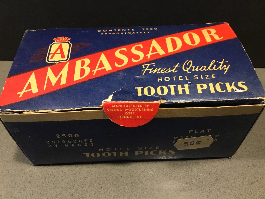 1960s Ambassador Hotel Kitchen Toothpicks in Cardboard Box-colors Like ...