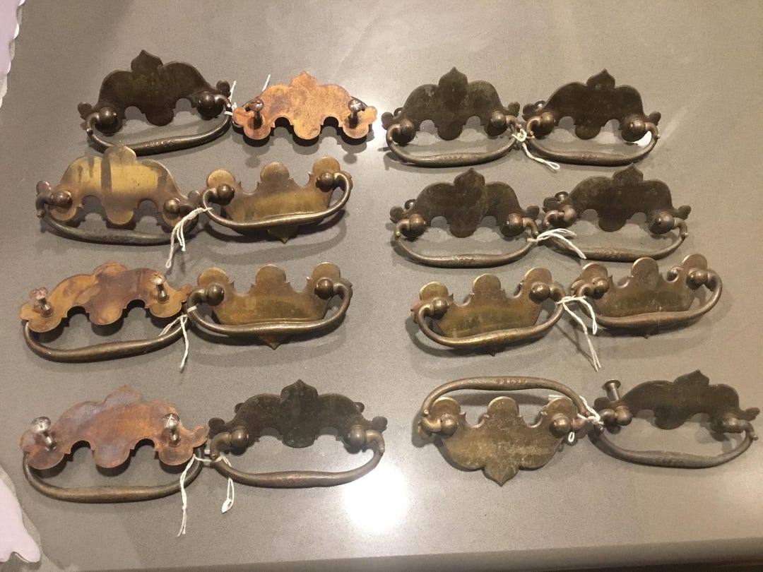 Vintage Brass or Copper Drop Bale Drawer Pulls-vintage Bat Wing ...