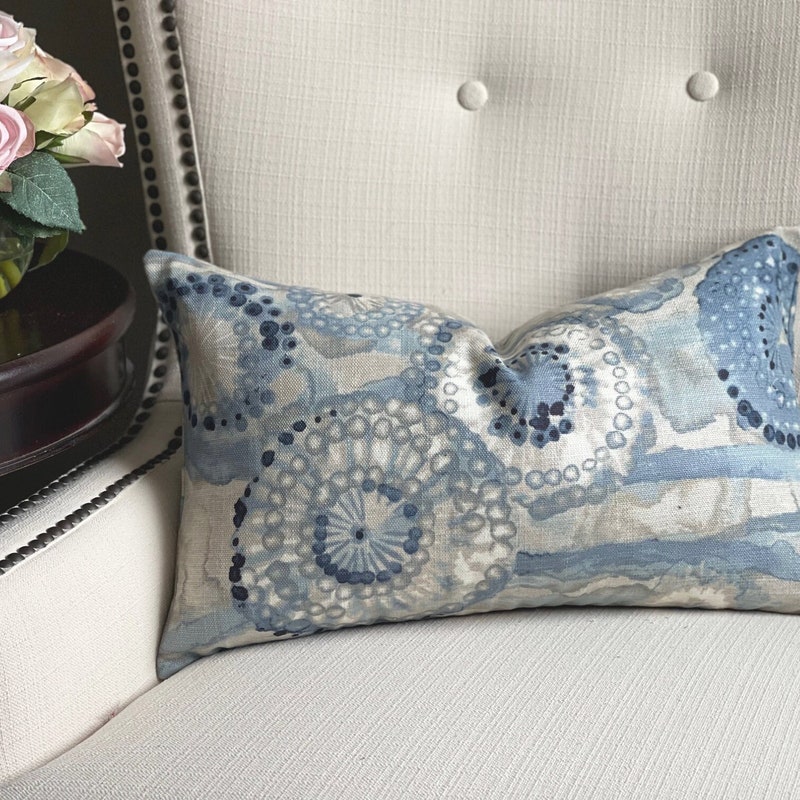 Blue Lumbar Pillow Cover - Etsy