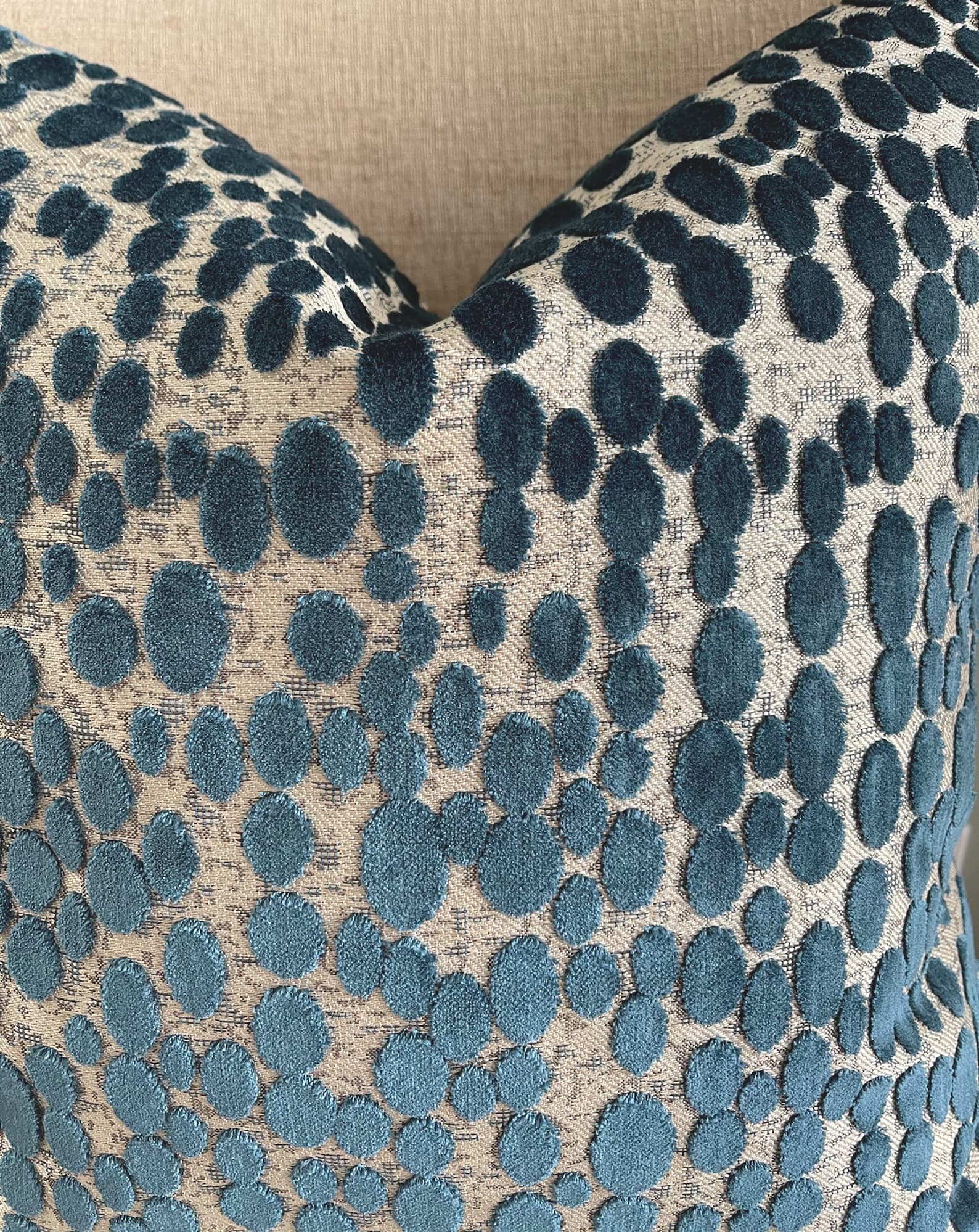 Blue Teal Contemporary Oval Velvet Pillow Cover Luxurious - Etsy