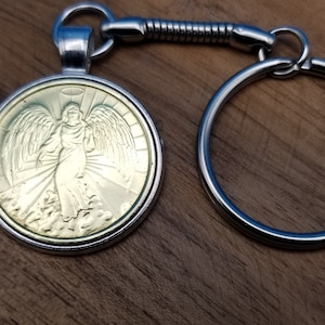Guardian Angel Key Chain Fob & Ring - Etsy