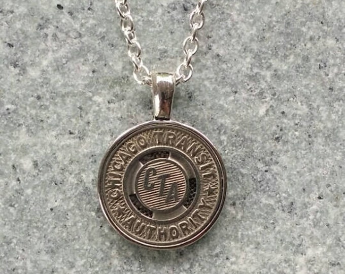 CHICAGO CTA Transit Token Necklace - Repurposed Vintage 1950's Gold ...