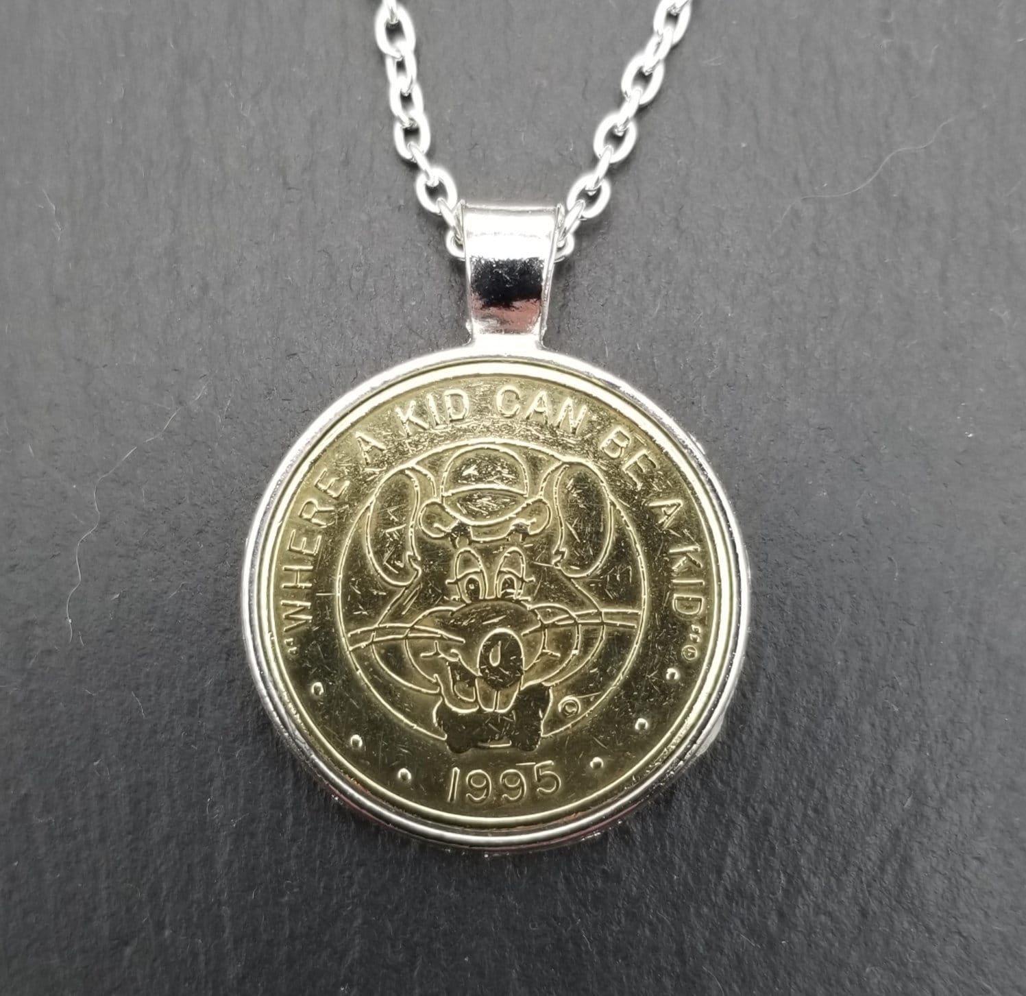Chuck E Cheese Token 1995 With Silver Toned Bezel & Optional Silver ...