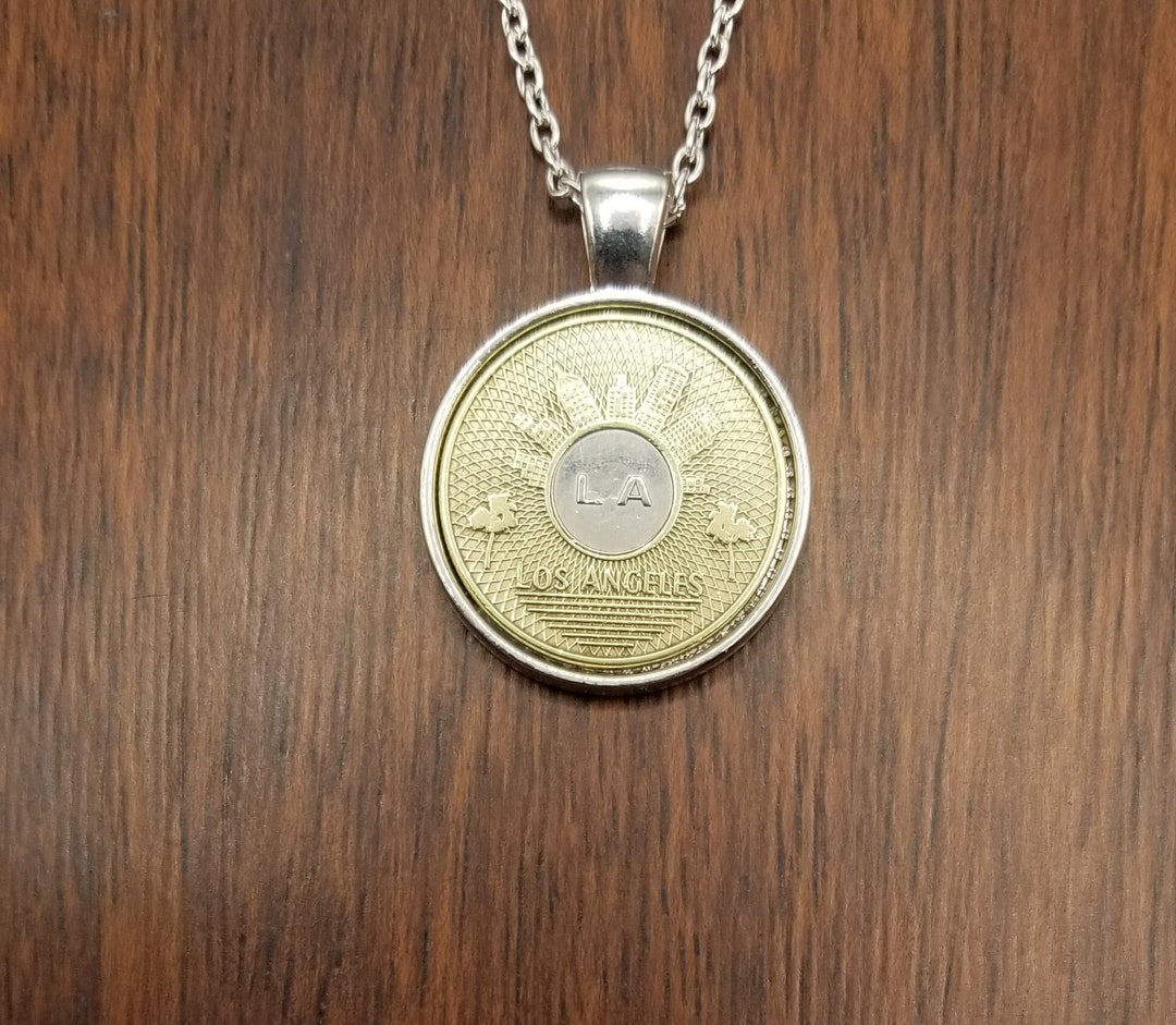 Los Angeles Transit Token With Bezel Pendant - Etsy