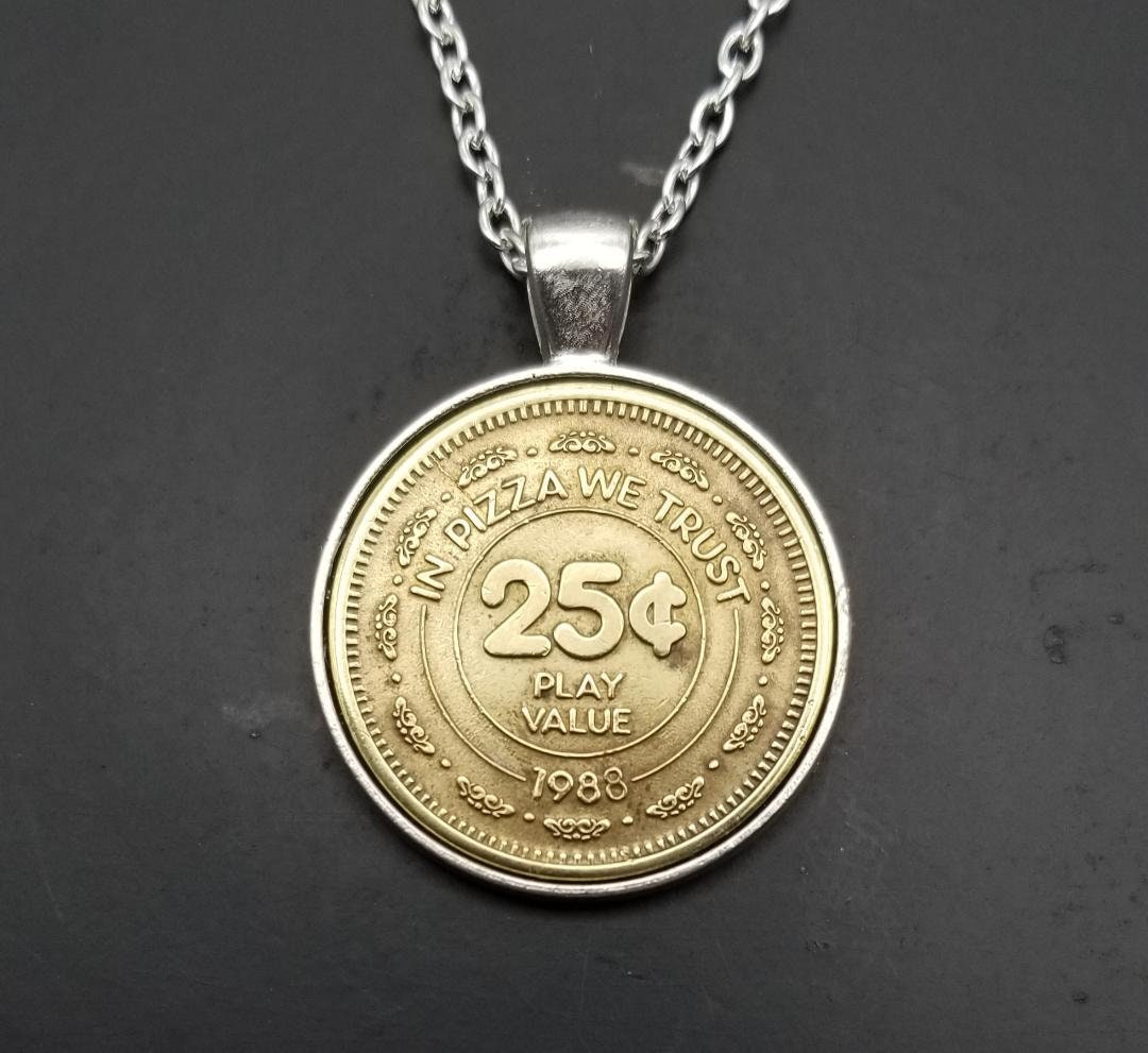 Chuck E Cheese Token 1988 With Silver Toned Bezel & Optional Silver ...