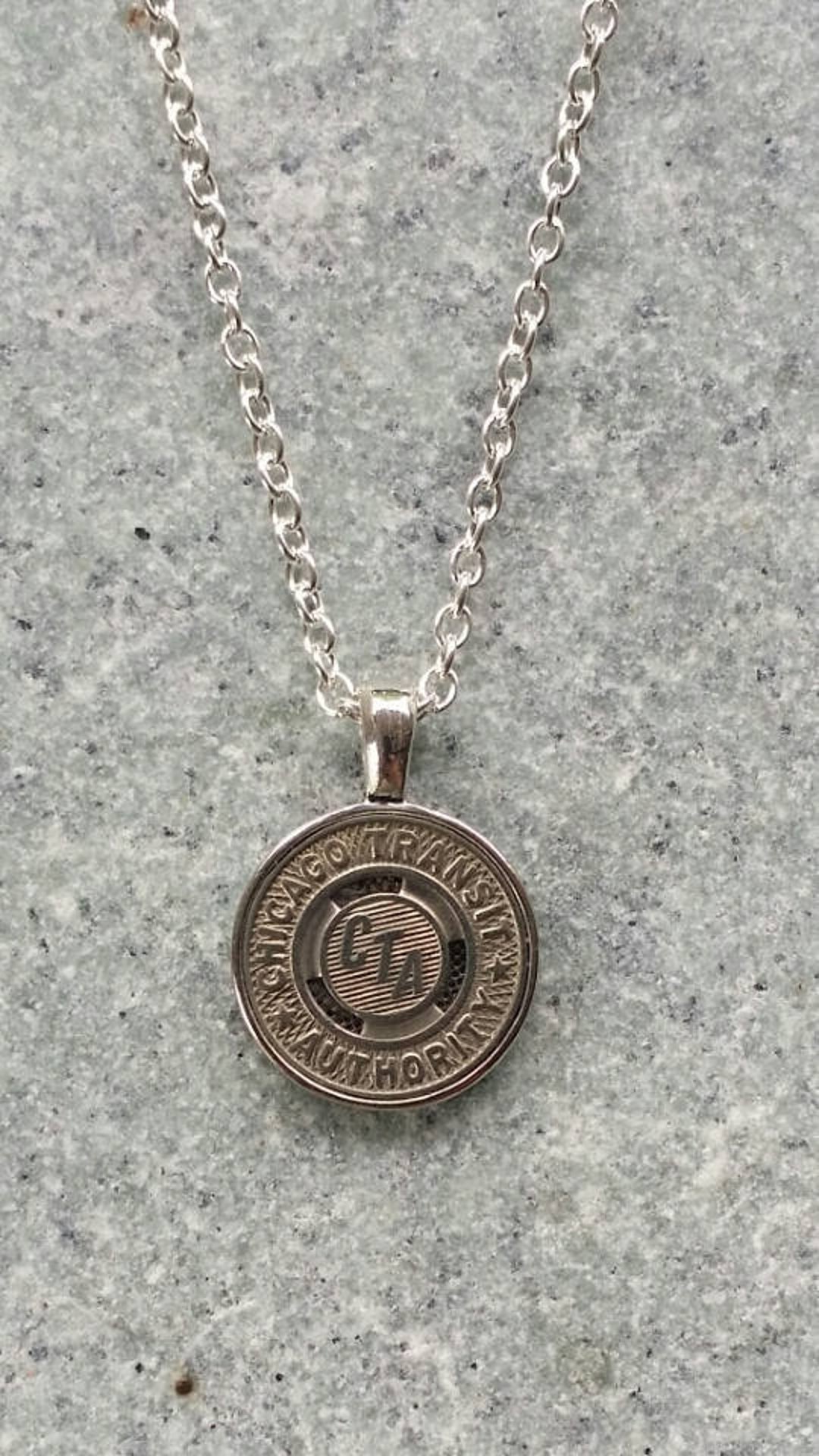 Vintage Chicago Transit Token With Bezel Pendant - Etsy