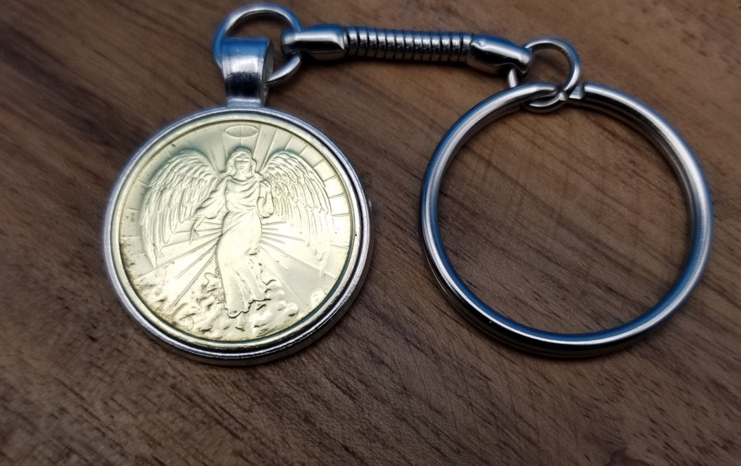 Guardian Angel Key Chain Fob & Ring - Etsy