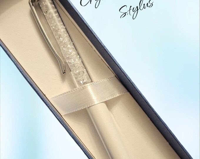 Genuine Swarovski Crystals Refillable Pen With Stylus in Gift Box - Etsy