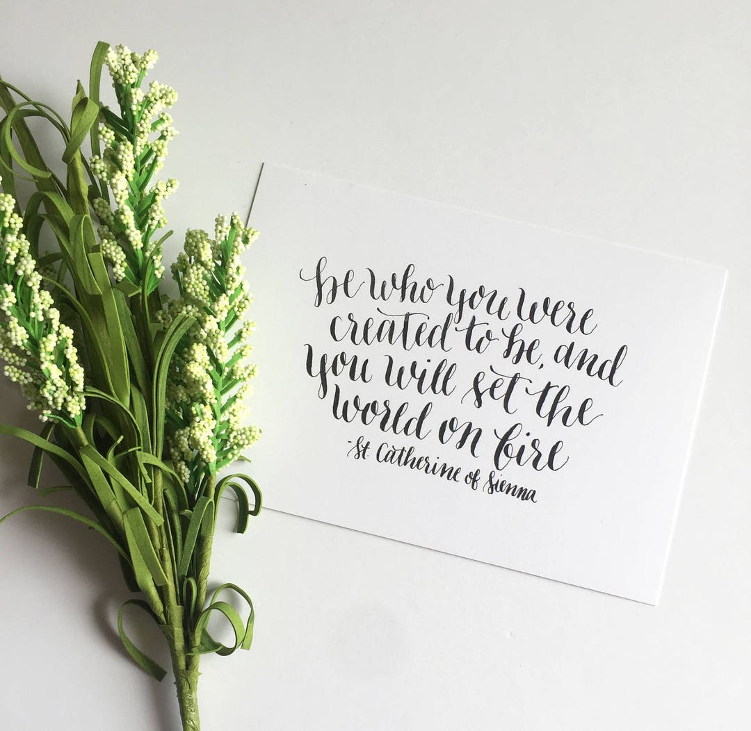 5x7 Calligraphy Print Be Who You Were Created to Be - Etsy