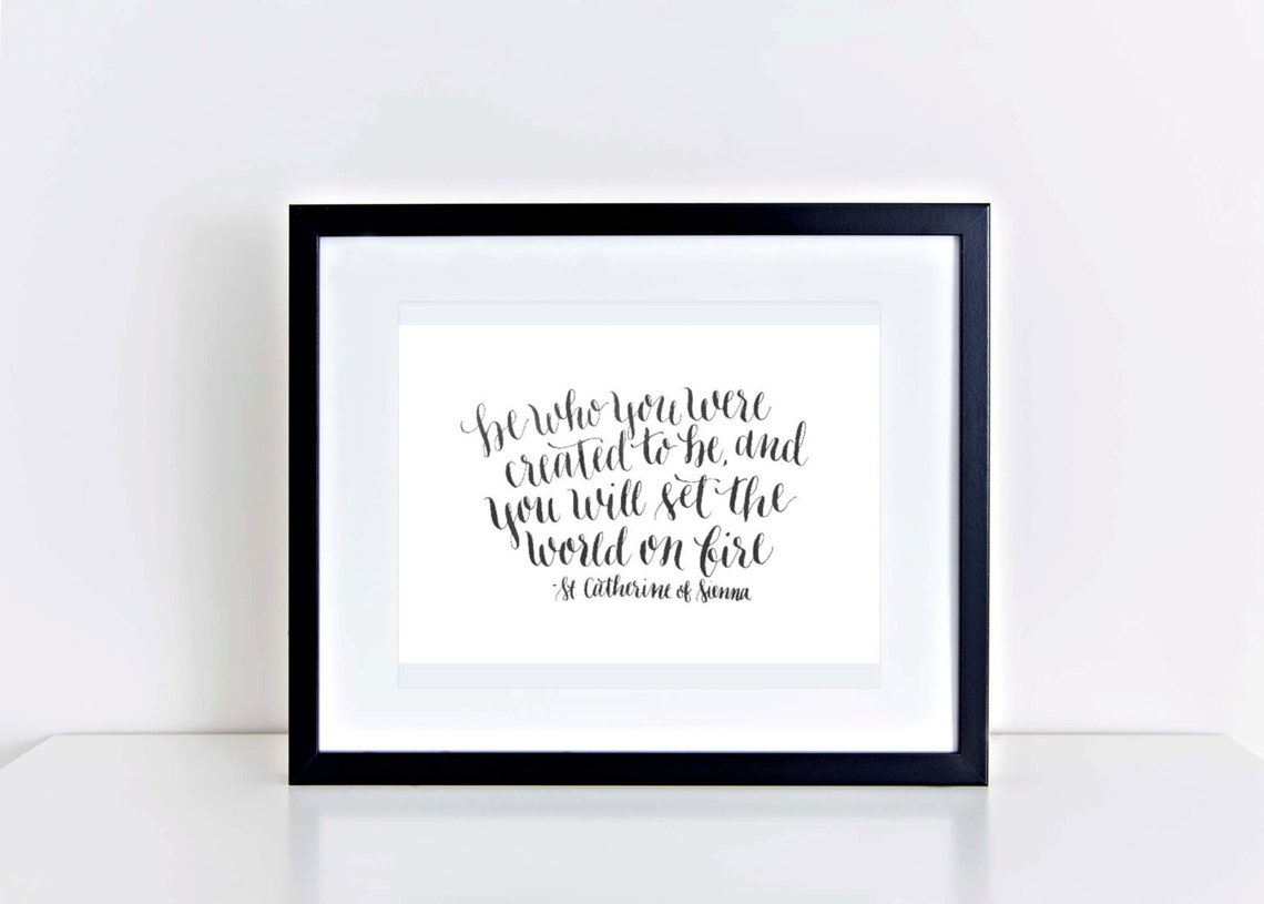 5x7 Calligraphy Print Be Who You Were Created to Be - Etsy