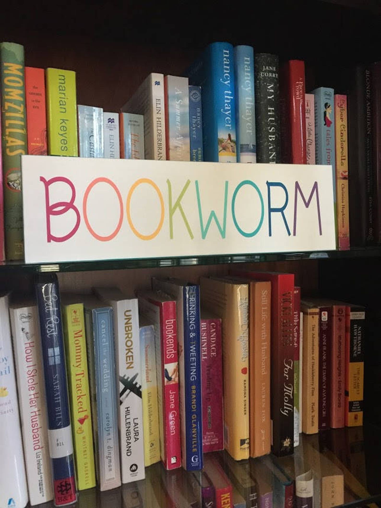 Bookworm Wood Sign Book Lover Small Wood Sign Colorful | Etsy