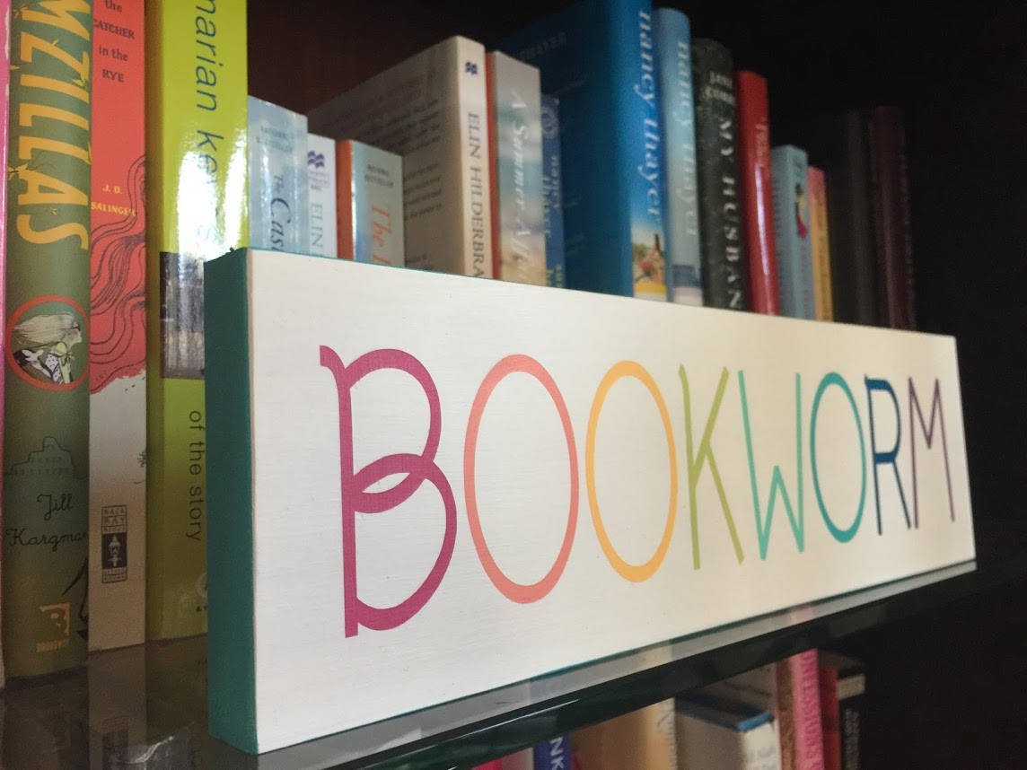 Bookworm Wood Sign Book Lover Small Wood Sign Colorful | Etsy