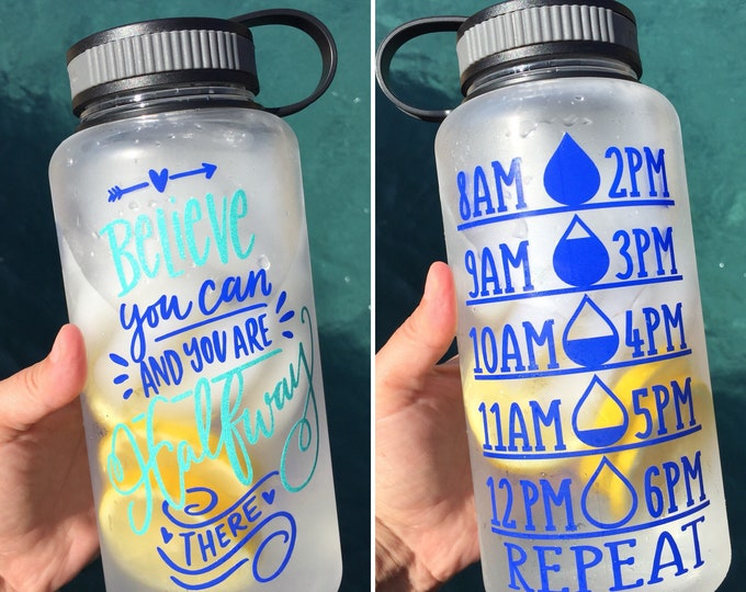 Water Tracker Water Bottle, Water Intake Tracker, Inspirational Water ...