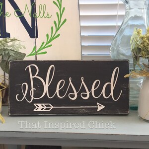 Rustic Distressed Blessed Wood Sign Farmhouse Decor Fixer - Etsy