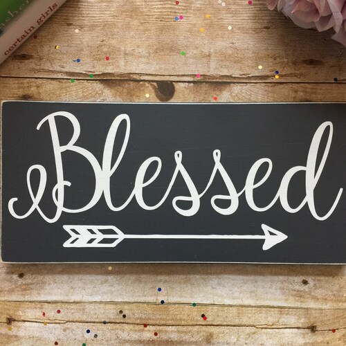 Rustic Distressed Blessed Wood Sign Farmhouse Decor Fixer - Etsy