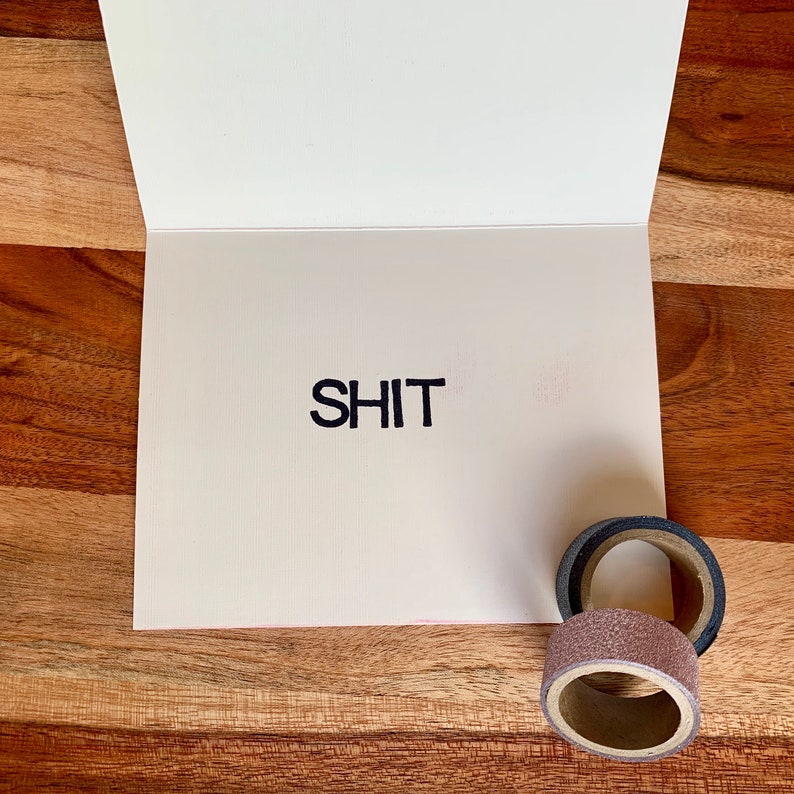 Inappropriate Funny Handmade Hand-stamped Card Well Shit. - Etsy