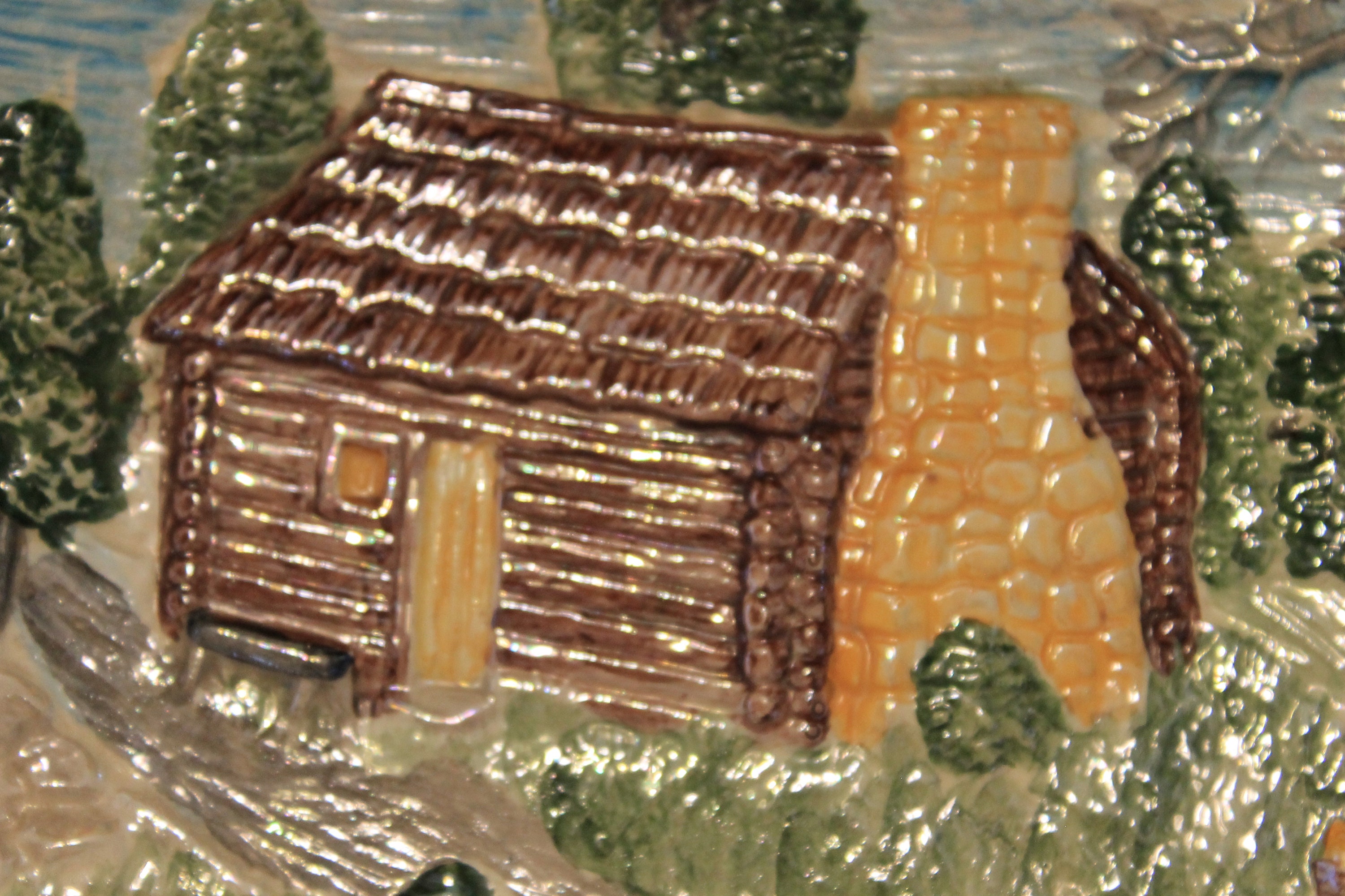 Vintage Large Ceramic Log Cabin Scene Ashtray Great Gift - Etsy