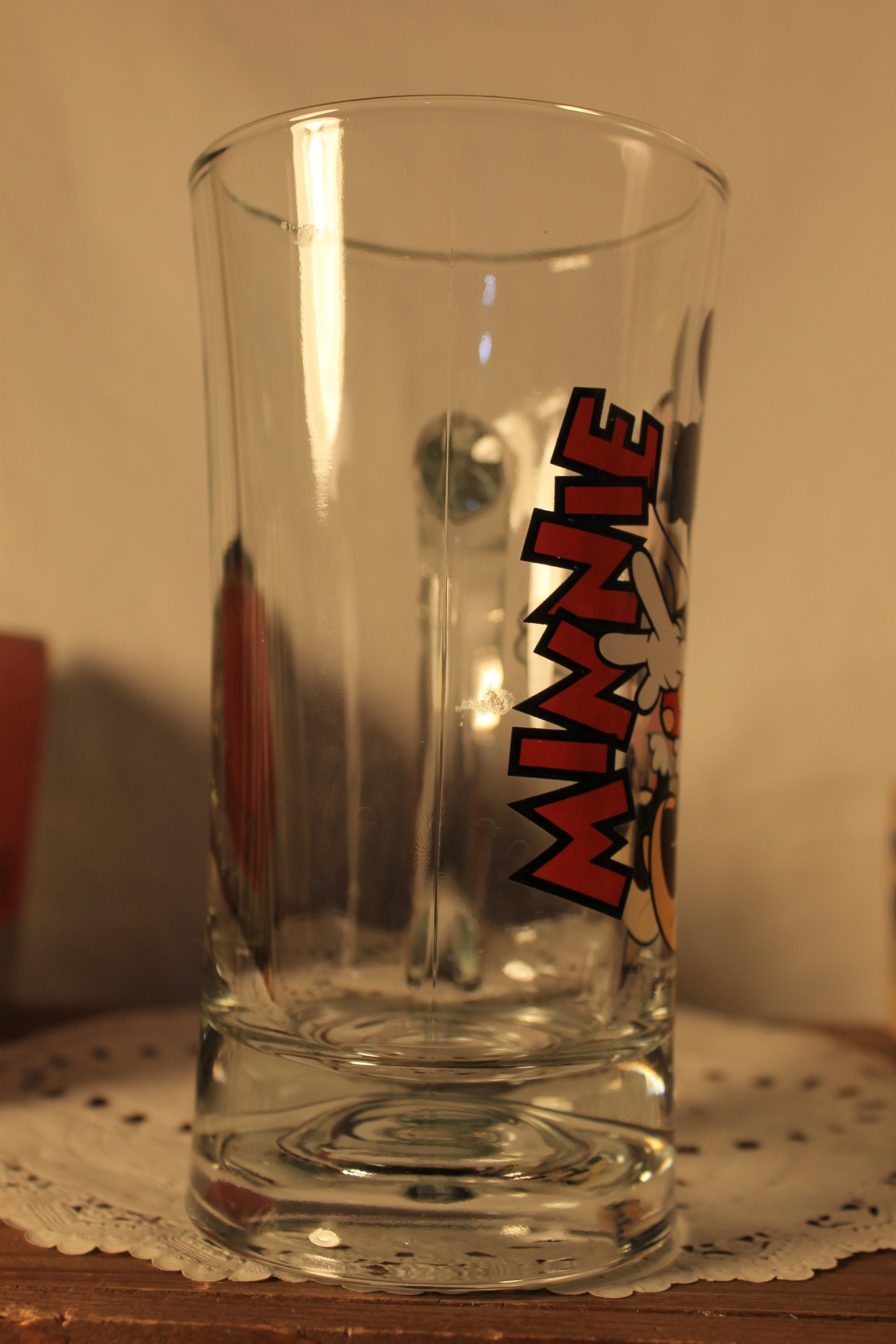 Walt Disneys Minnie Mouse Beer Mug vintage Clear Glass Travel | Etsy