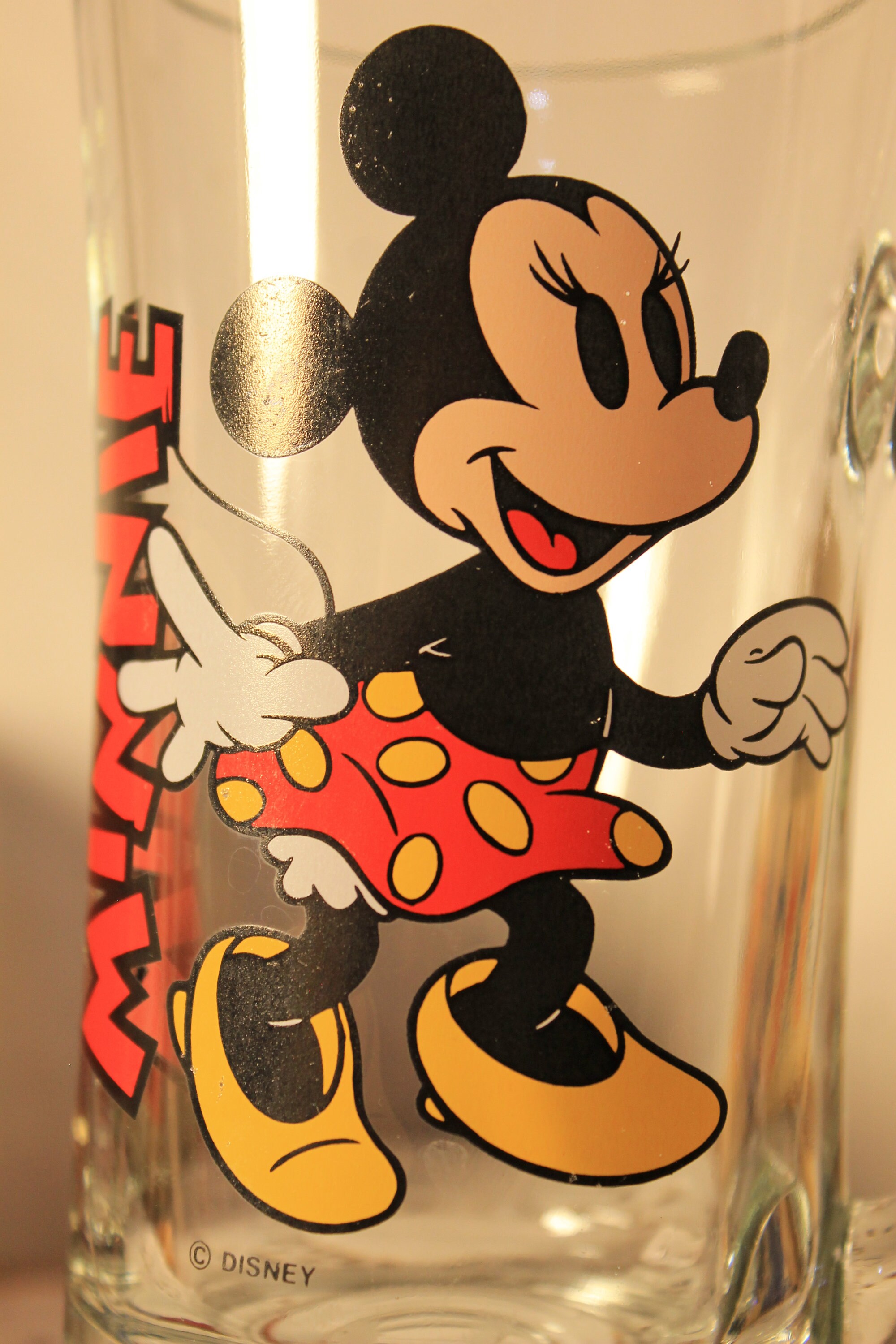 Walt Disneys Minnie Mouse Beer Mug vintage Clear Glass Travel | Etsy