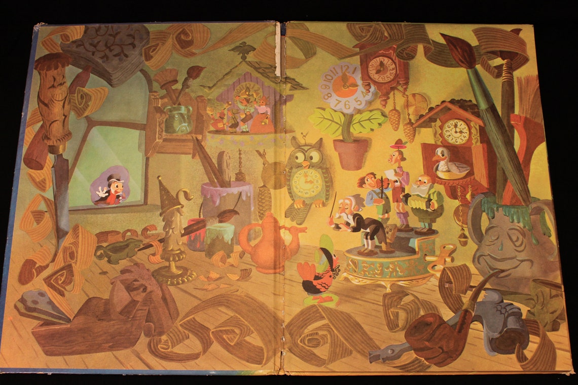 Walt Disney's Pinocchio Vintage Hard Cover Children's | Etsy