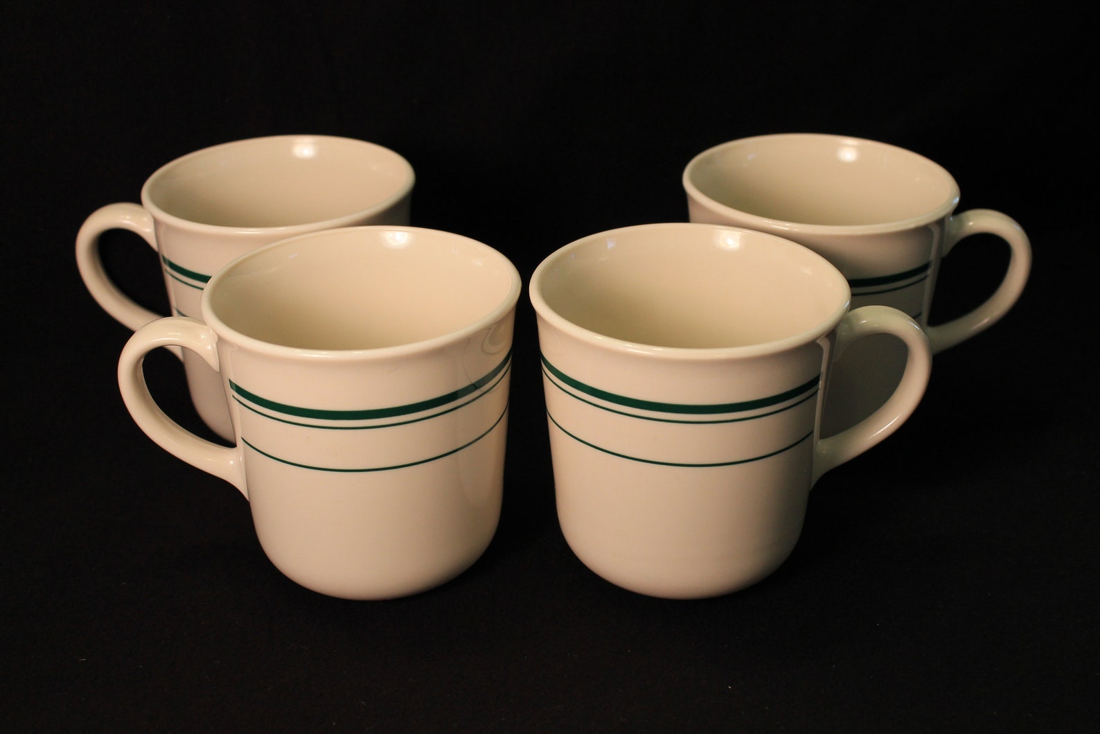 Corning Mugs Vintage Set of Four Green Stripes - Etsy
