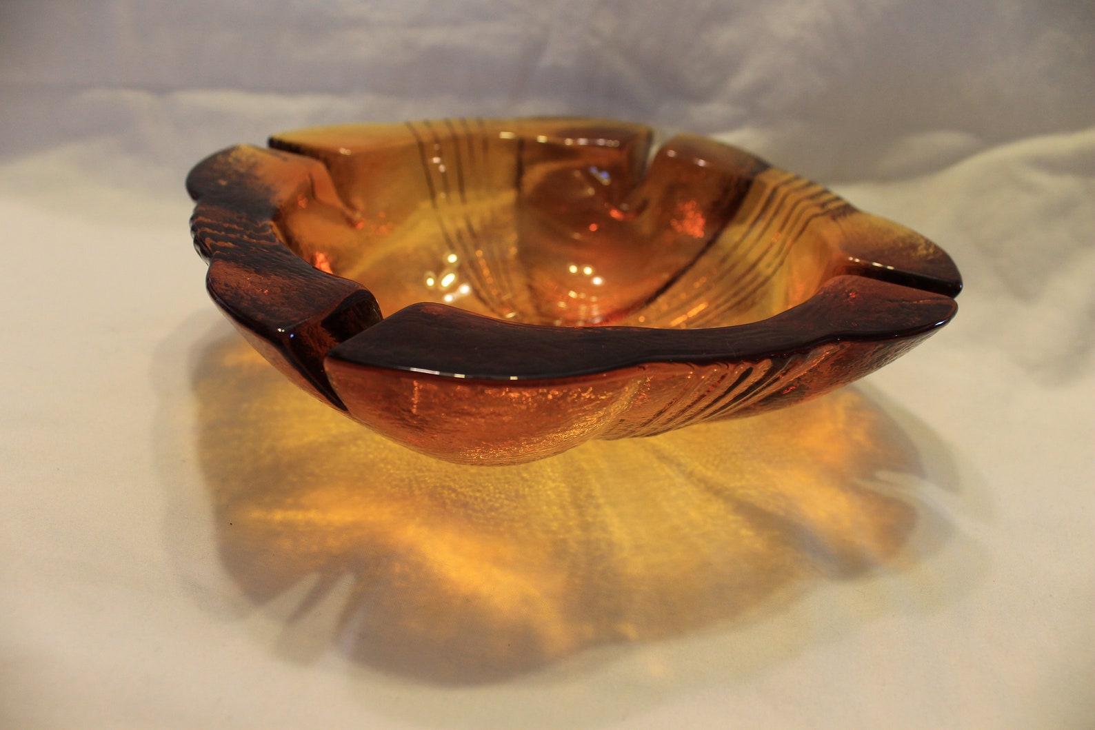 Vintage Amber Glass Ashtray | Etsy
