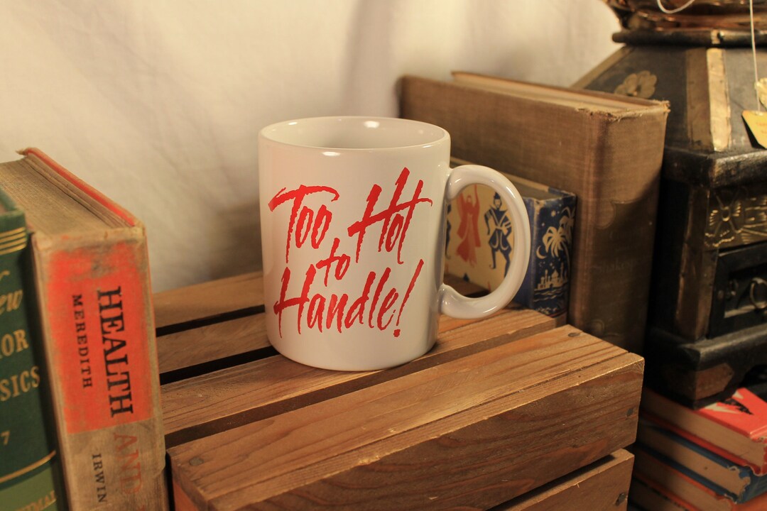 Vintage too Hot to Handle Mug Hallmark Red Heart on Fire - Etsy