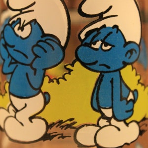 Vintage the Smurfs Collector's Edition Drinking Glass "brainy Smurf ...