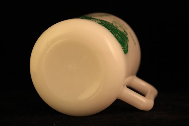 Vintage Robin Hood Milk Glass Child's Mug Cup Green | Etsy