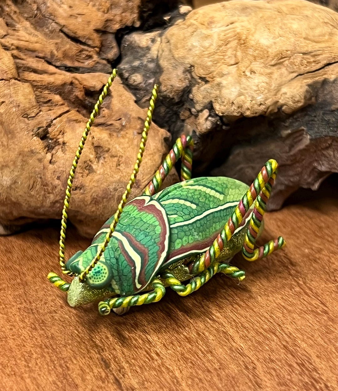 Giant Southwestern Katydid Cricket Insect Brooch Pin ~ Handcrafted - Etsy
