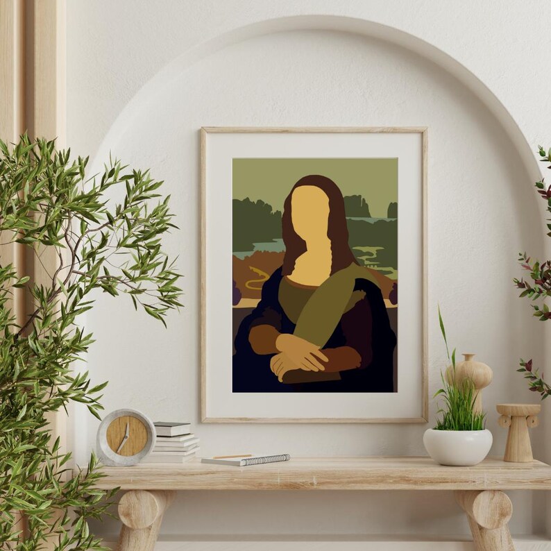 Minimalist Mona Lisa Digital Print | Modern Art for Maximalist Home ...