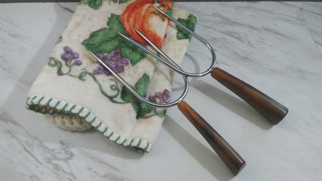 Vintage Butterscotch Bakelite Meat Forks: Stainless Steel Roast Turkey ...