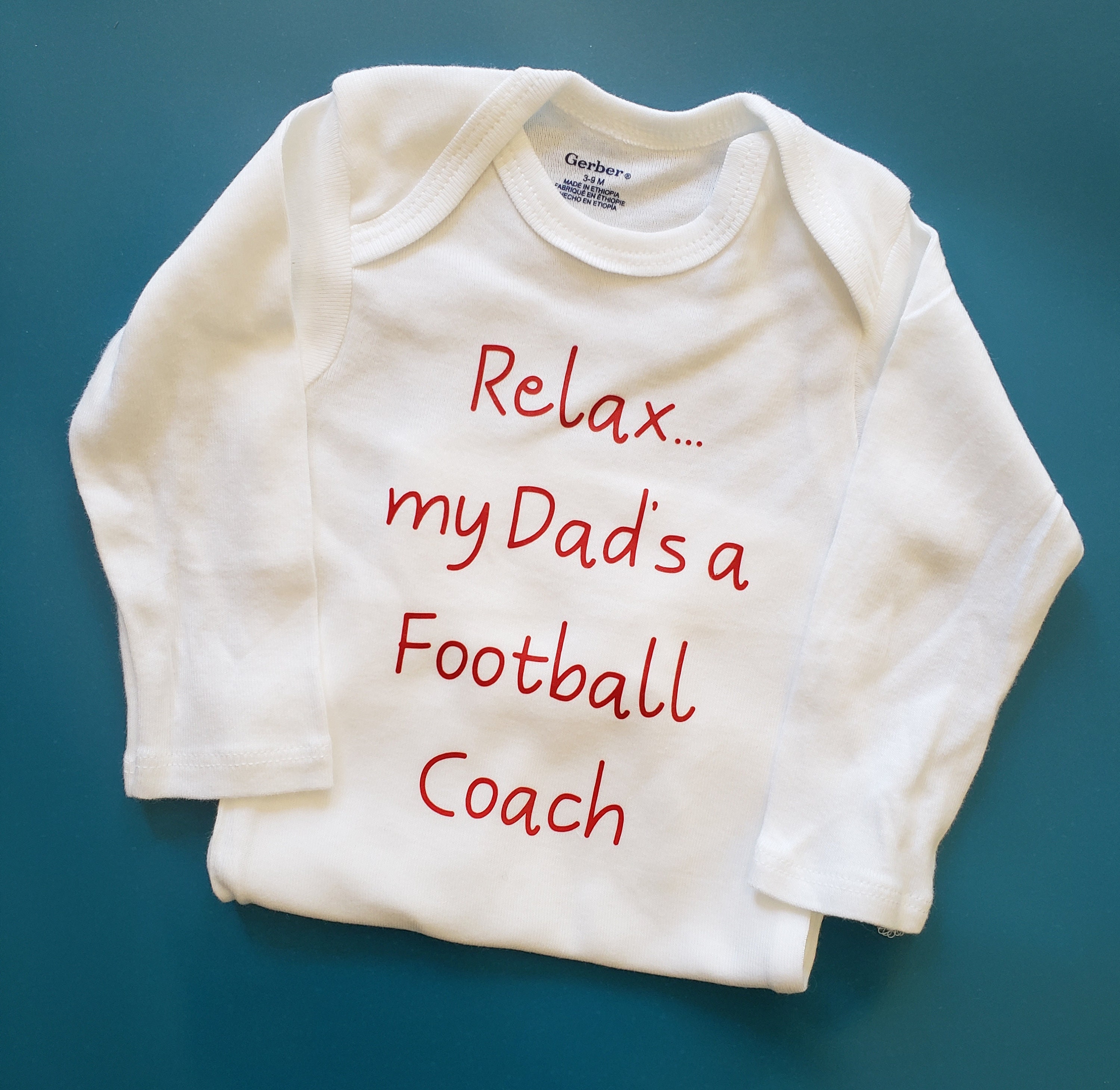 Relax My Dad's A Football Coach Baby Clothes, Gift for Coach, Pregnancy ...