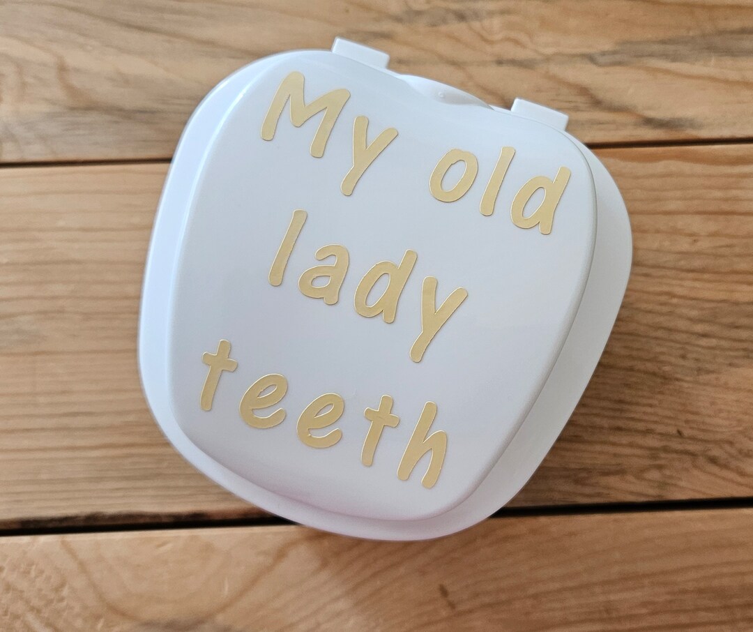 My Old Lady Teeth Denture Case, Funny Denture Cup, New Dentures Gift ...