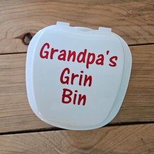 Grandpa's Grin Bin, Funny Denture Cup, Denture Case, Dentures, Gag Gift ...