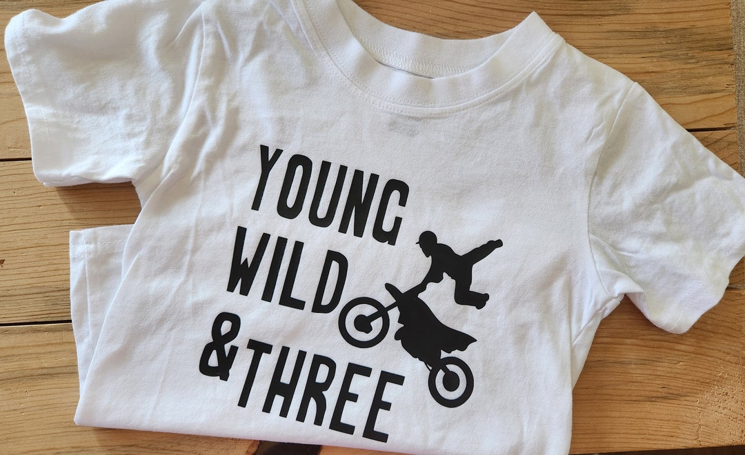 Young Wild and Three Shirt, Dirt Bike Shirt, Third Birthday Shirt ...