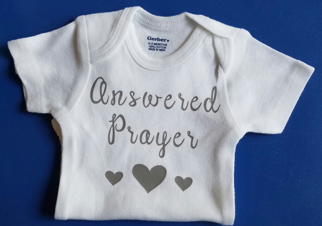 Answered Prayer Baby Clothes, Adoption Baby Gift, IVF Pregnancy Gift ...