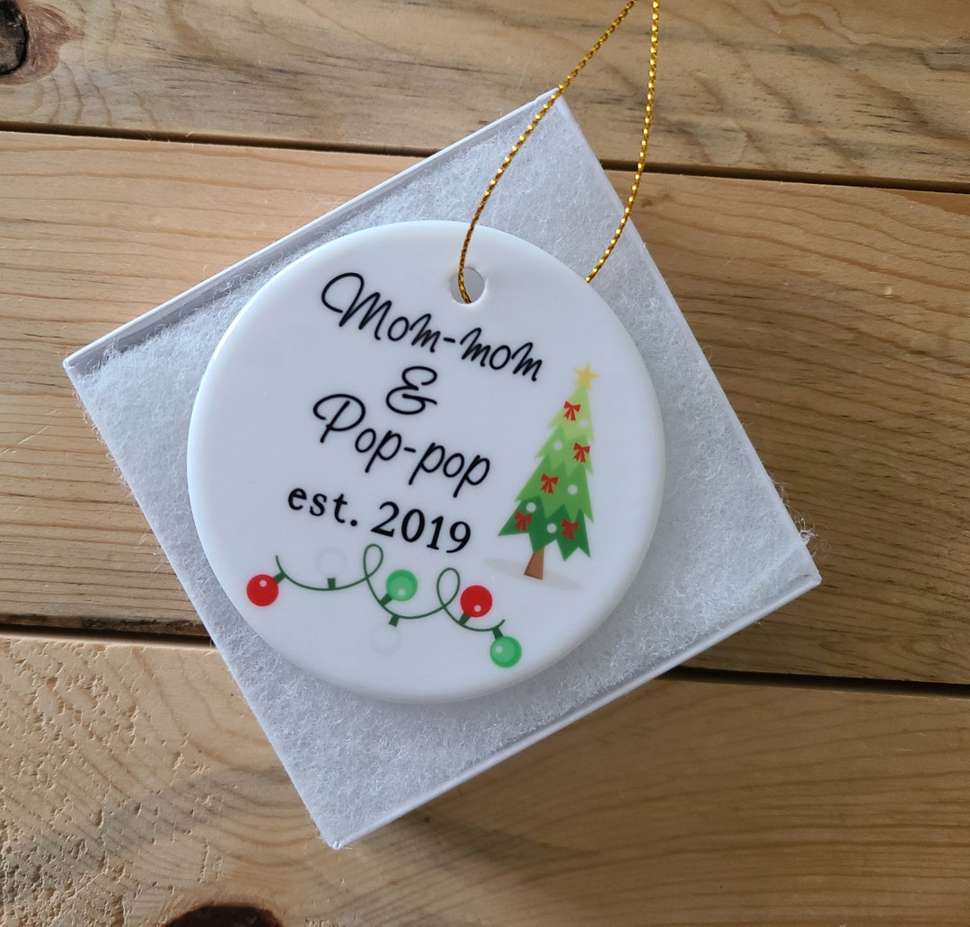 Mom-mom and Pop-pop Personalized Ornament, Personalized Grandparent ...