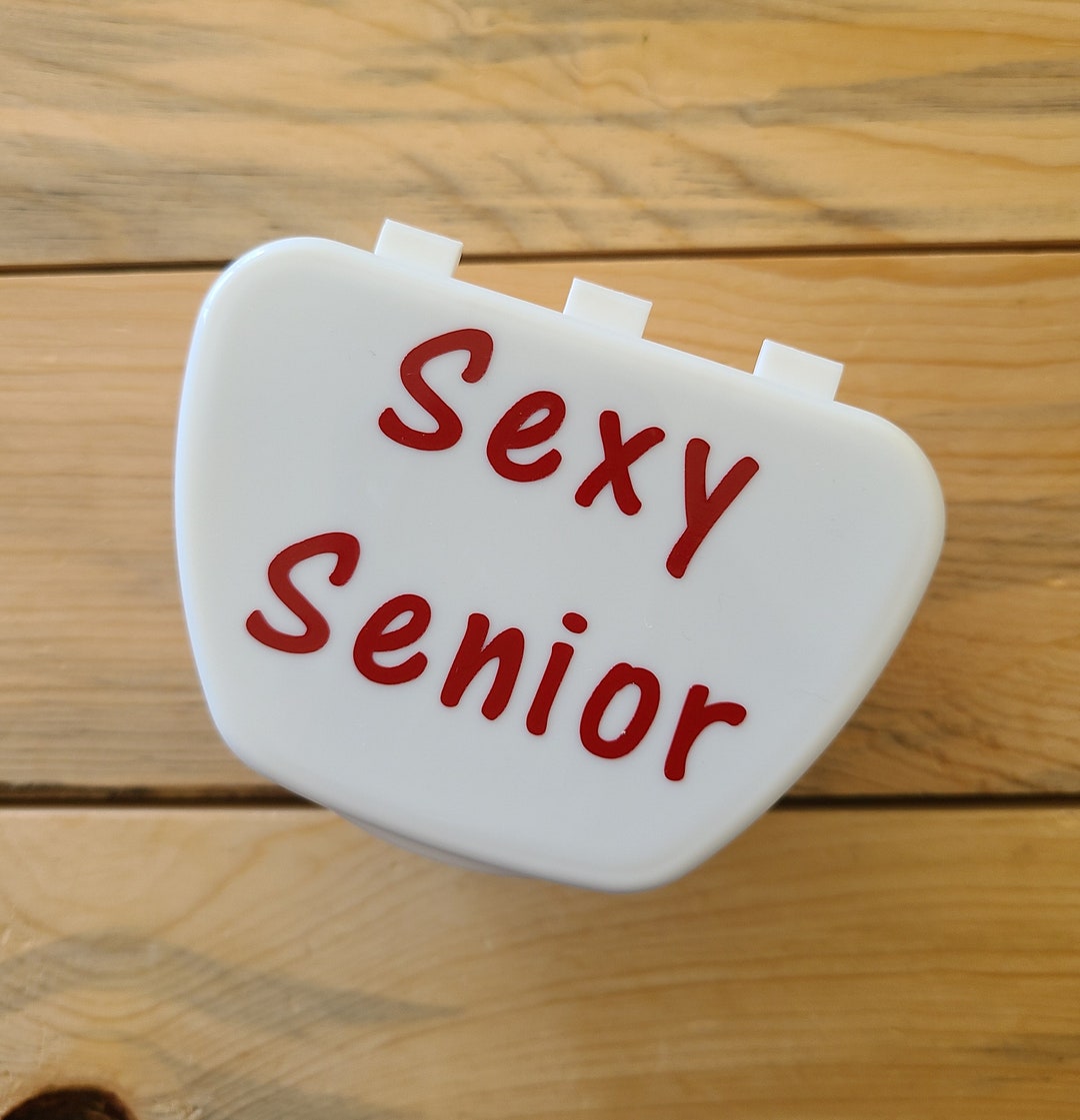 Sexy Senior Denture Cup, Funny Denture Cup, Fun Denture Case, Cute ...