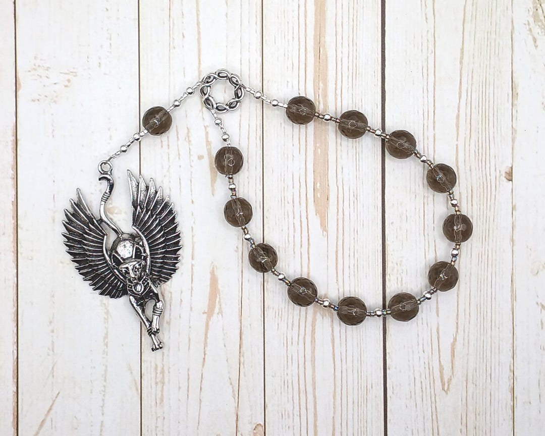 Bast (bastet) Pocket Prayer Beads With Winged Cat: Egyptian Goddess of ...