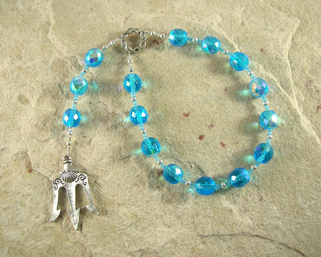 Neptune Pocket Prayer Beads: Roman God of the Sea and Fresh Water - Etsy