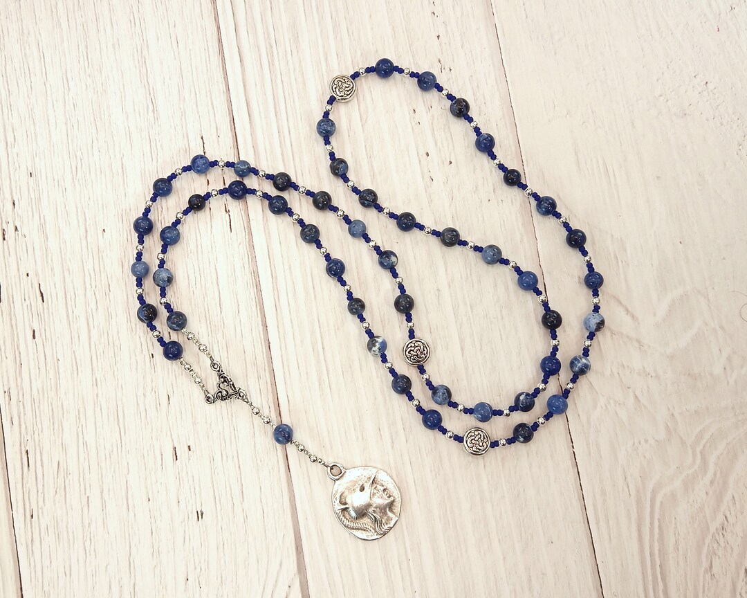 Athena Prayer Bead Necklace in Sodalite: Greek Goddess of Wisdom ...