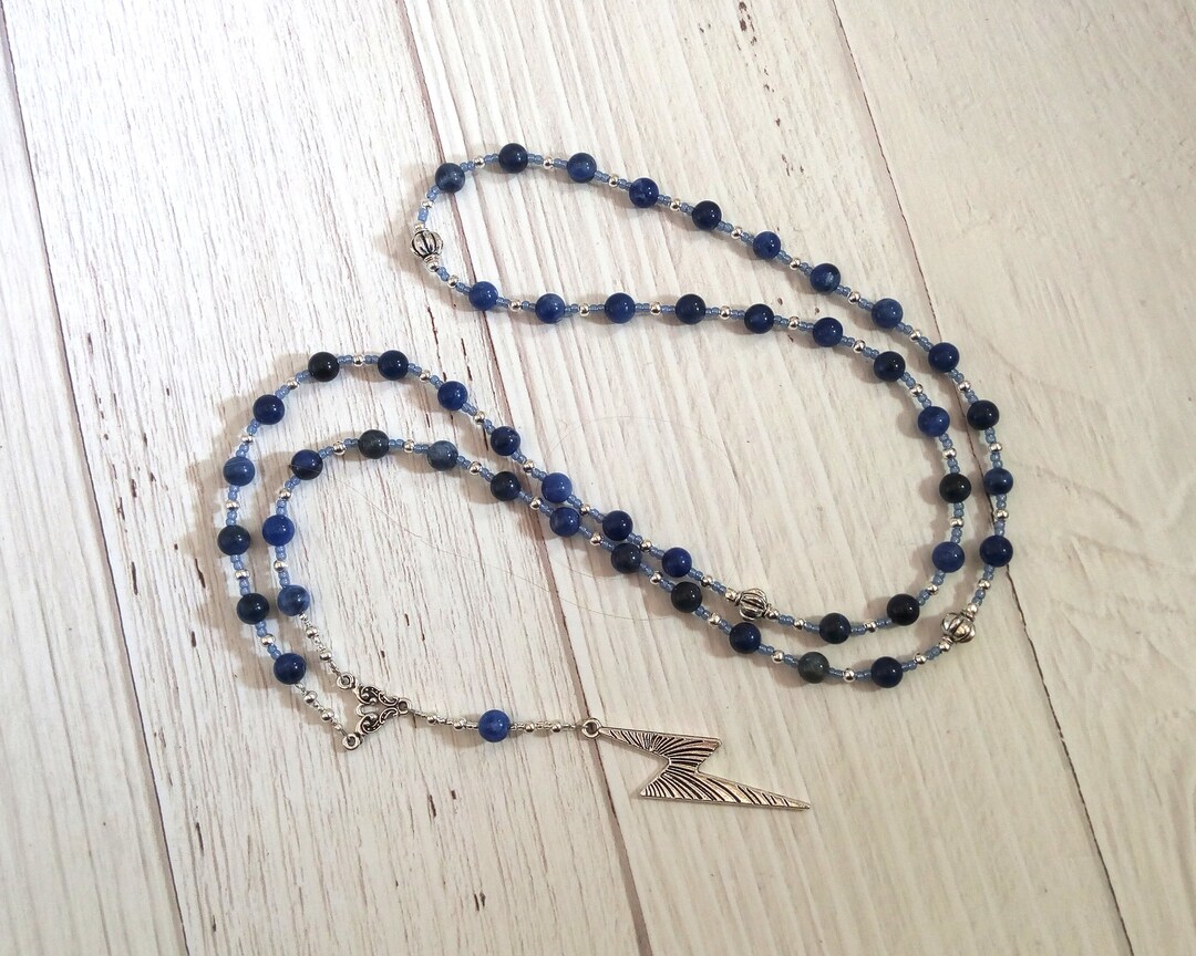 Zeus Prayer Bead Necklace in Sodalite: Greek God of Sky, Storm ...