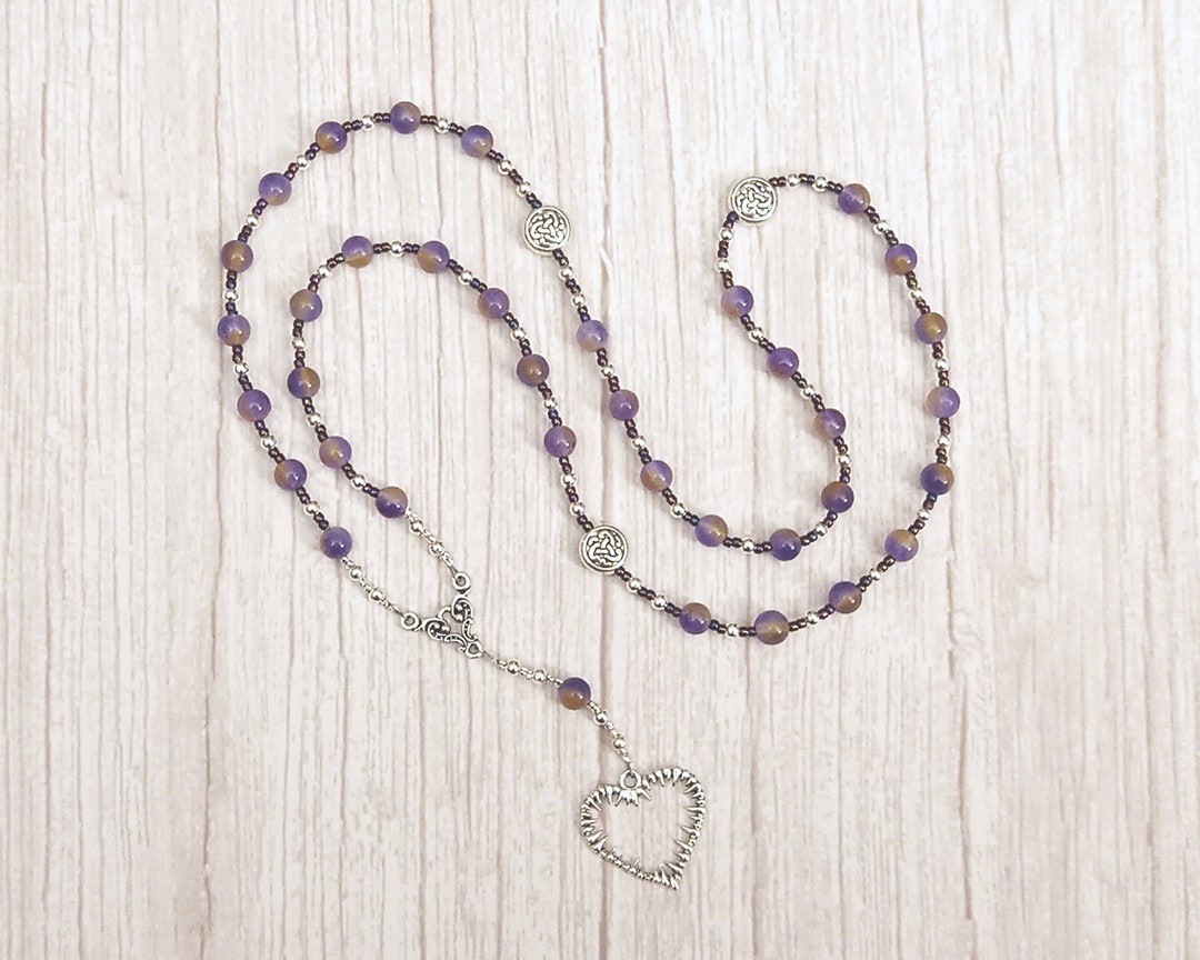 Lofn Prayer Bead Necklace in Ametrine: Norse Goddess of Love, Defender ...