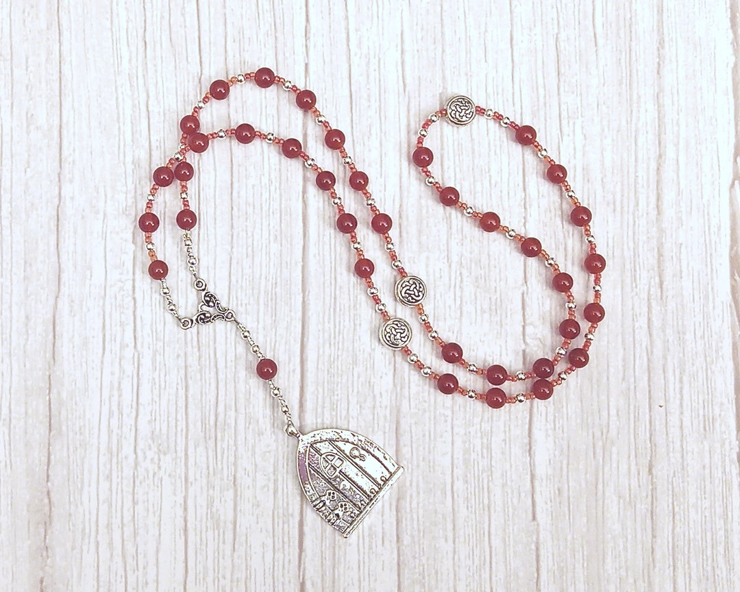 Syn Prayer Bead Necklace in Carnelian: Norse Guardian Goddess ...