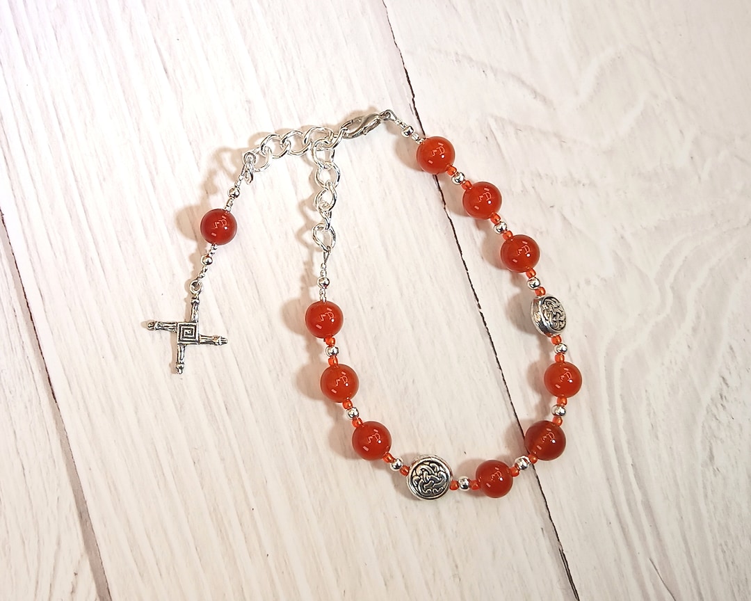 Brigid Prayer Bead Bracelet in Carnelian: Irish Celtic Goddess of ...