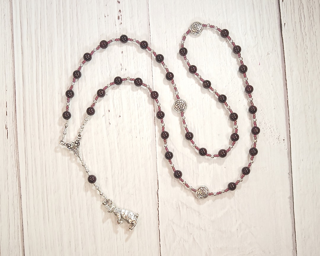 Andraste Prayer Bead Necklace in Garnet: British Celtic Goddess of ...