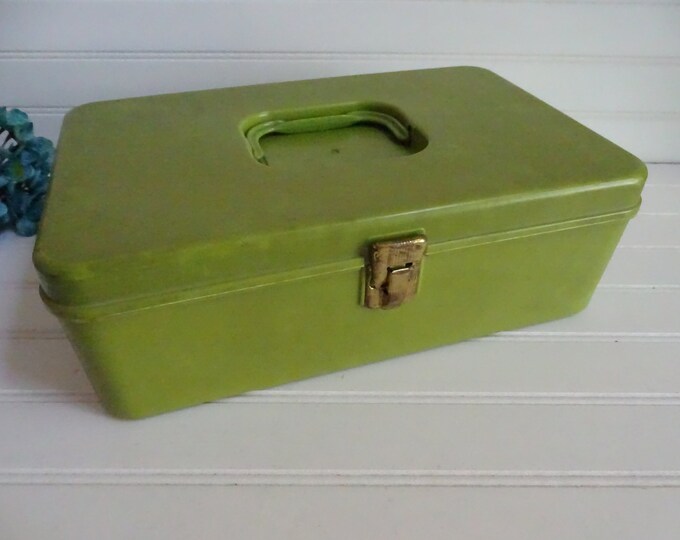 Vintage Sewing Thread Box, 1970's Will-hold Thread Keeper, Avocado ...