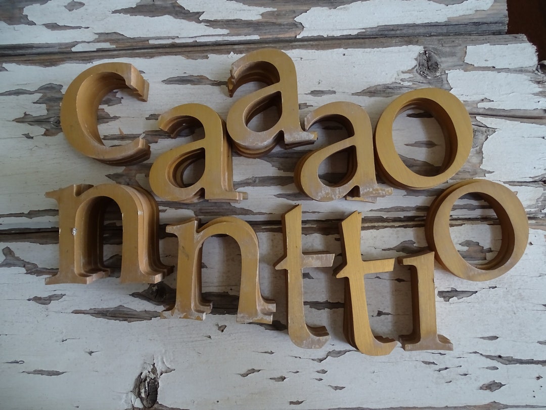 Vintage Metal Letters & Number, Gold Colored Non Magnetic Metal ...
