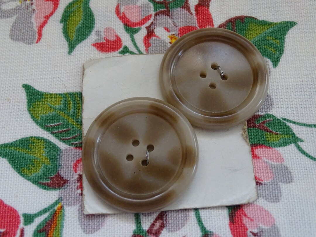 2 Extra Large Vintage Buttons Unused 1950's Coat - Etsy